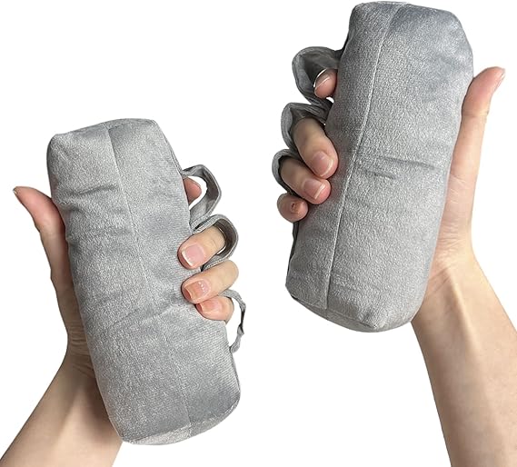 Jp 手のひらグリップクッション 指の拘縮用 手と指の拘縮クッション 手のひらプロテクター 爪が手のひらを傷つけるのを防ぐ 指のけいれん用指セパレーター グレー