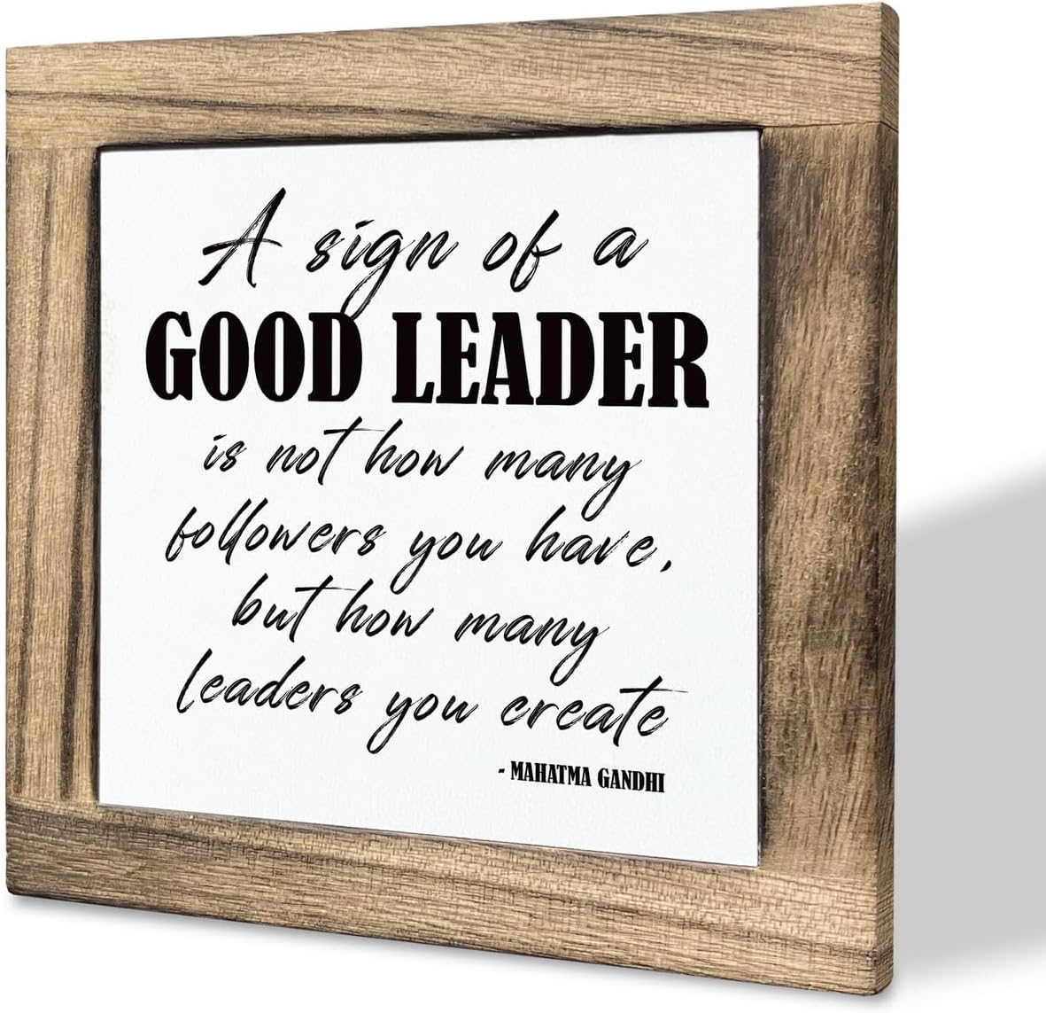 Amazon.com: Desk Decor Gifts, Box Wood Plaques Desk Décor, Good Leader ...