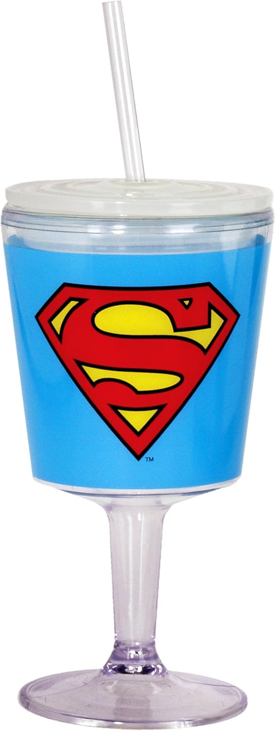 Amazon.com | DC Comics Superman Logo Goblet, Blue: Goblets & Chalices