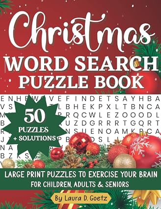 Christmas Word Search Puzzle Book: 50 Puzzles and Solutions Large Print ...