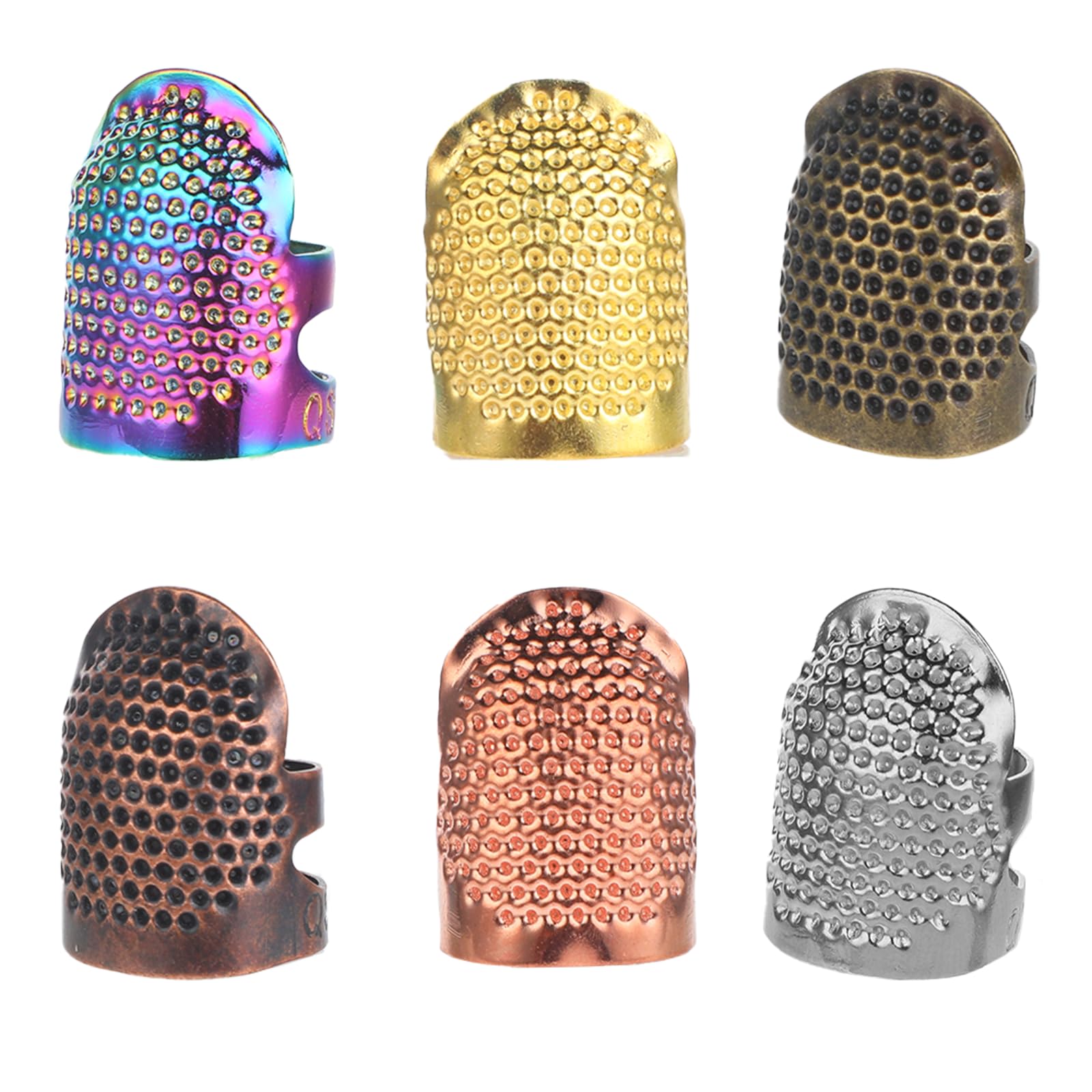 Rubber Thimble 6-Pack Metal Sewing Thimbles - Adjustable Finger ...