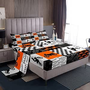Amazon.com: Dirt Bike Sheet Set Twin Size Racing Motorcross Rider ...