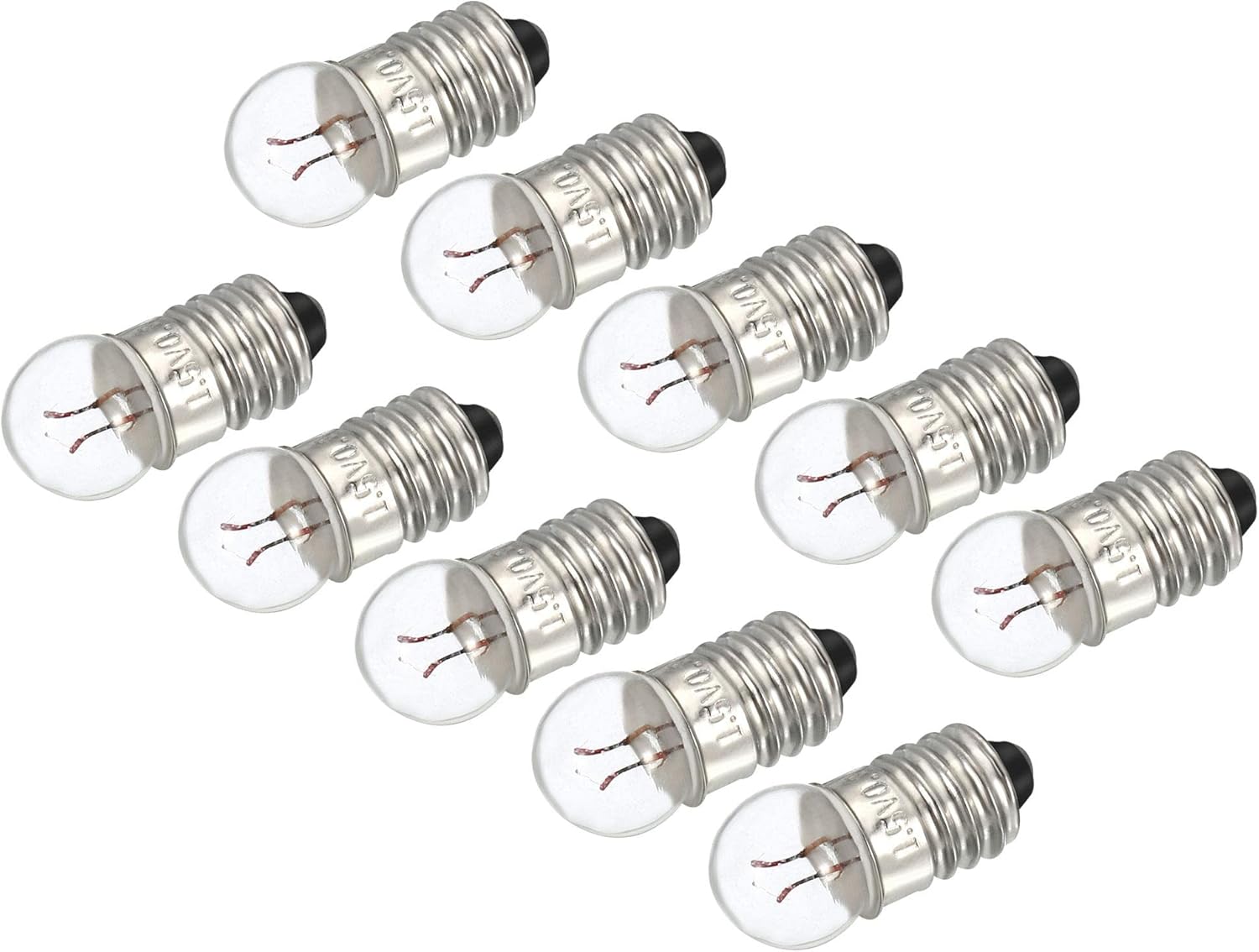 sourcing map E10 Screw Base Miniature Bulbs DC 1.5V Warm Yellow Light ...