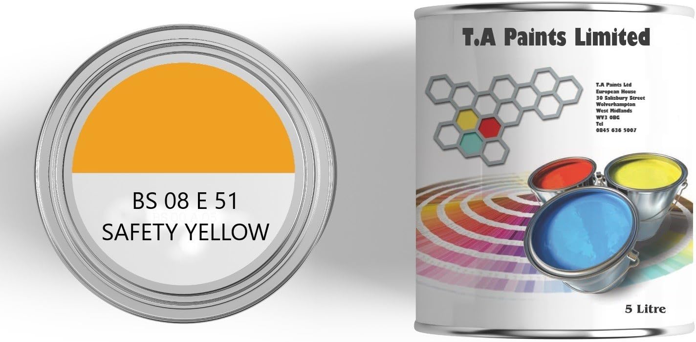 T A Paints Ltd Floor & Garage Paint Quick Drying 1L Safety Yellow Bs 08 ...