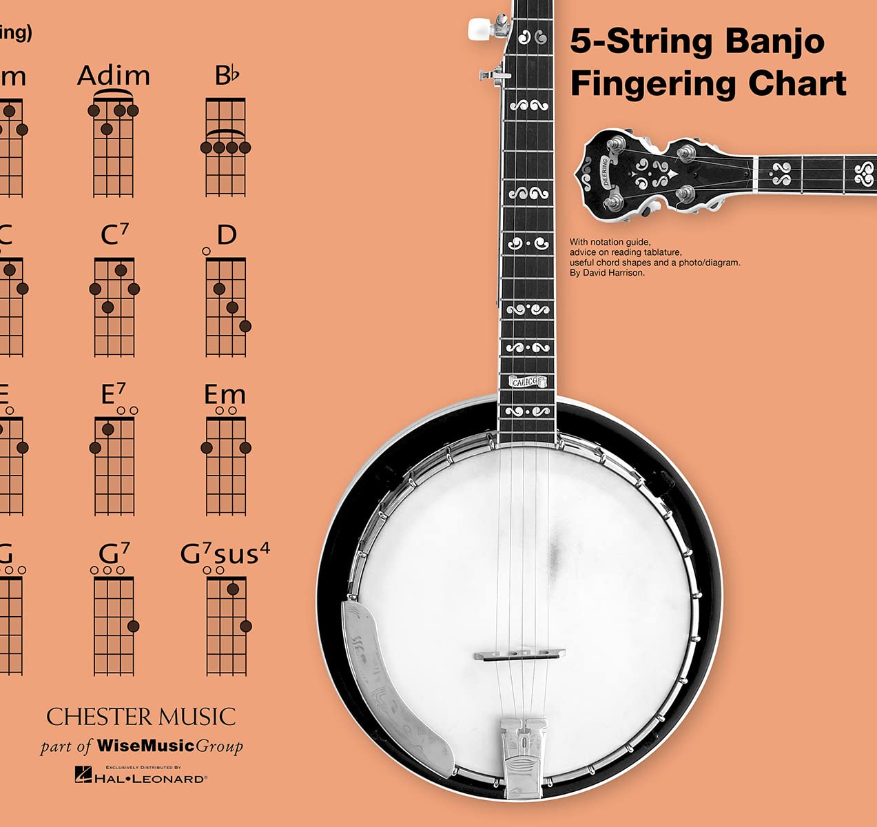 Amazon | 5-String Banjo Fingering Chart | Harrison, David | Strings
