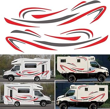 HOTEU Universal Motorhome Stripes Decorative Camper Vans Caravan Decals ...