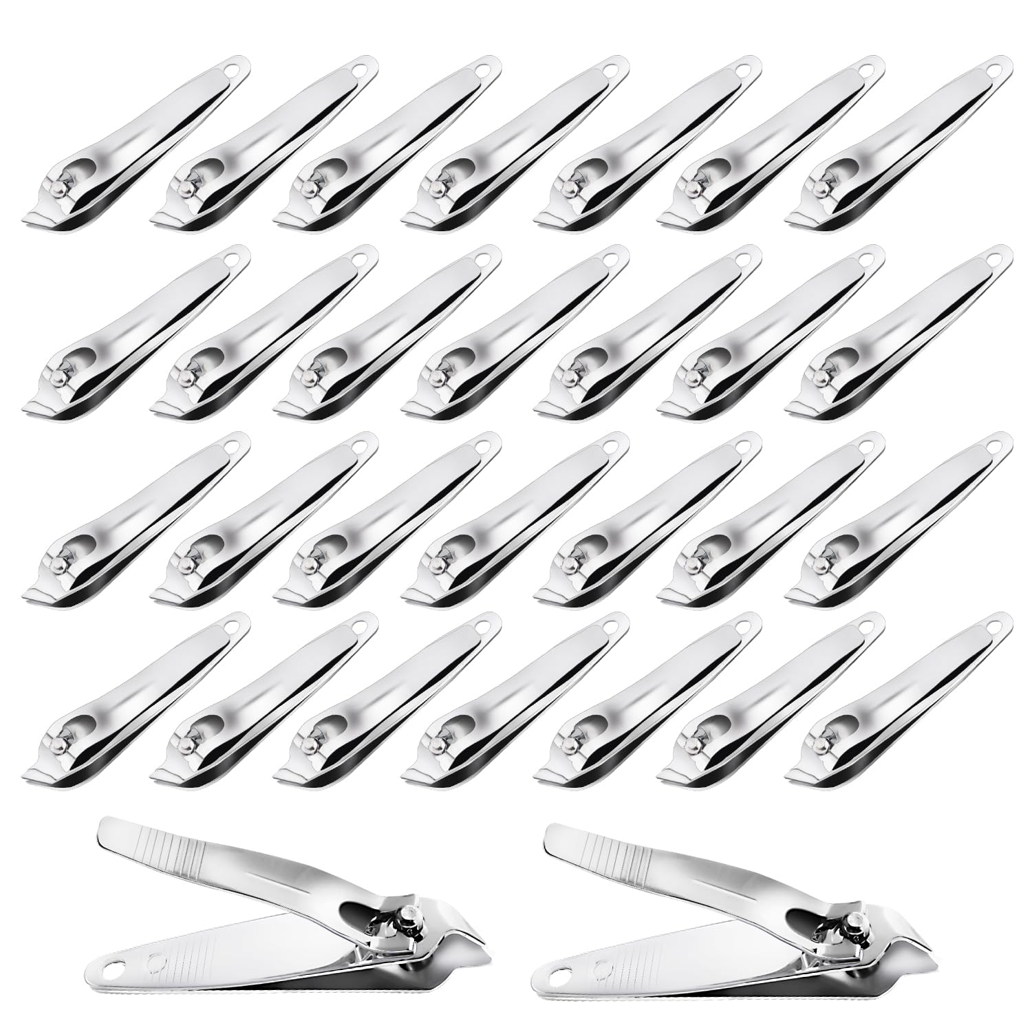 Amazon.com : 30 Pack Slanted Edge Nail Cutting Clippers Metal Manicure ...