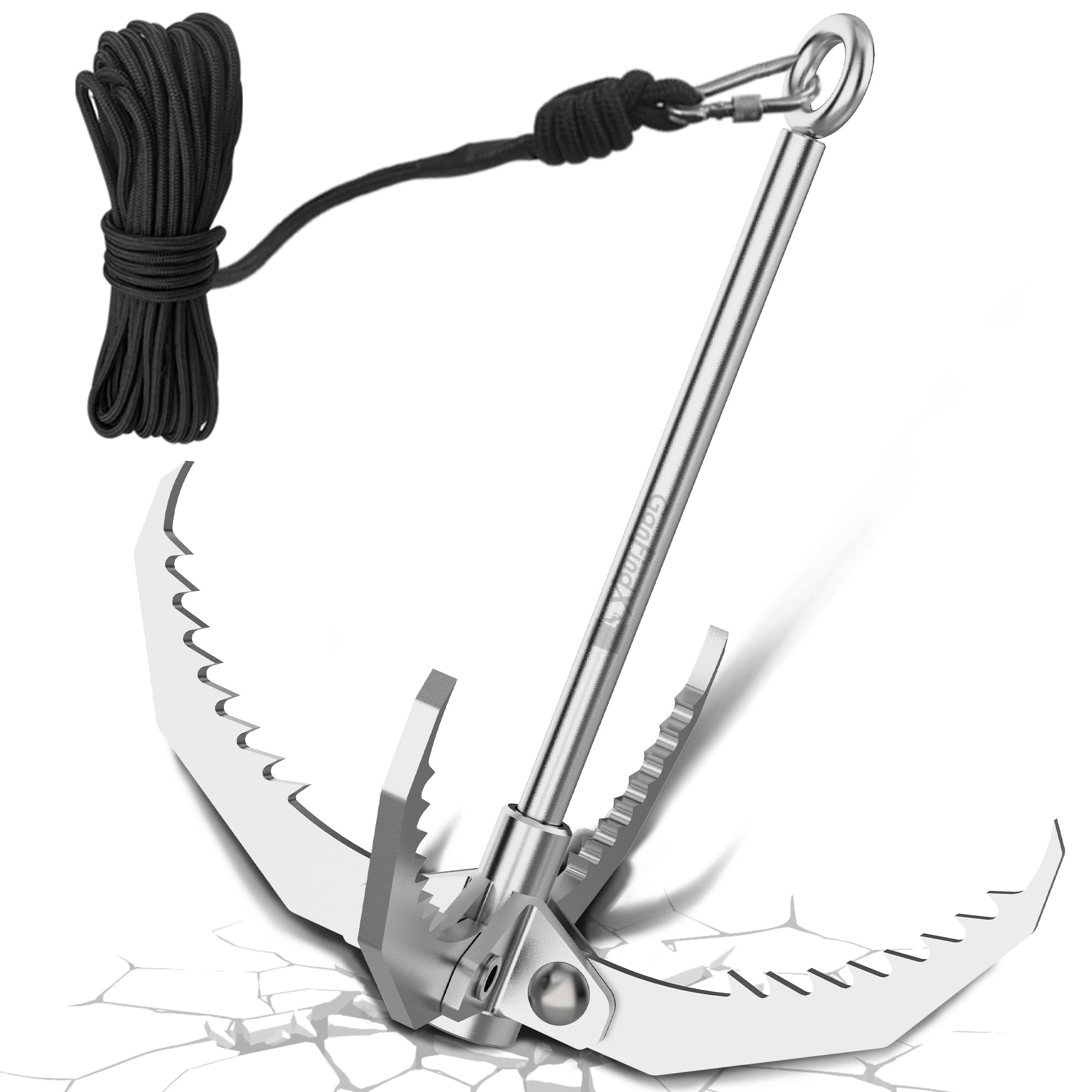 Snapklik.com : GanFindX Foldable Heavy-Duty Grappling Hooks W / 65 FT ...