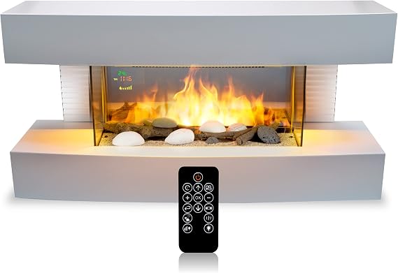 Classic Fire Toronto Electric Fireplace Flame Effect 230V/2000W White ...