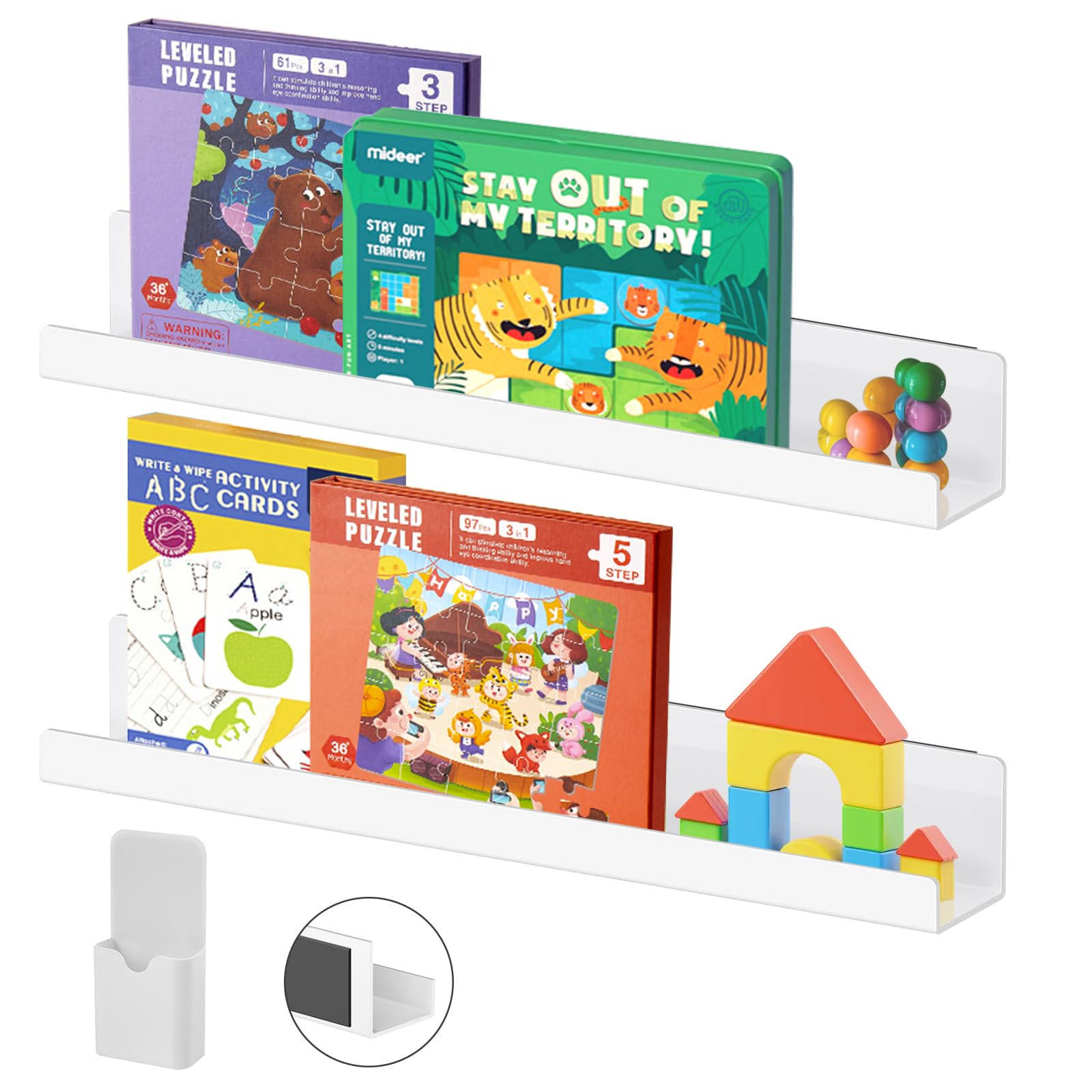 Amazon.com: 2 Pack Magnetic Book Shelf for Whiteboard,Reusable Acrylic ...