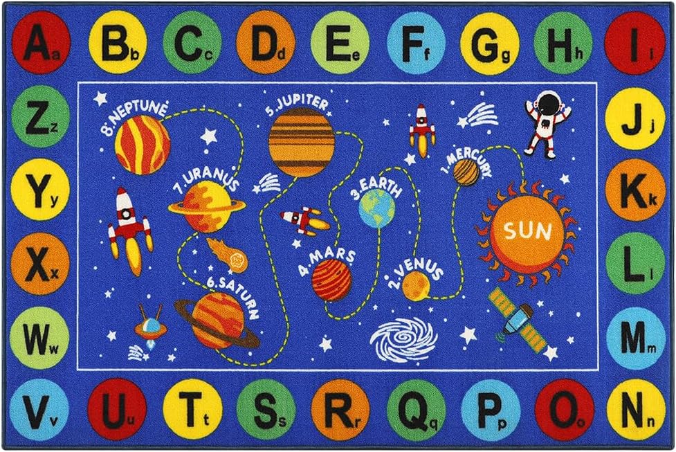 Amazon.com: Capslpad Outer Space Kids Play Rug 5'2"x3'3" Solar System ...