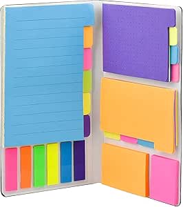 400 Pcs Sticky Notes Set,Multicolor Post It Notes Pack with Pu Leather ...