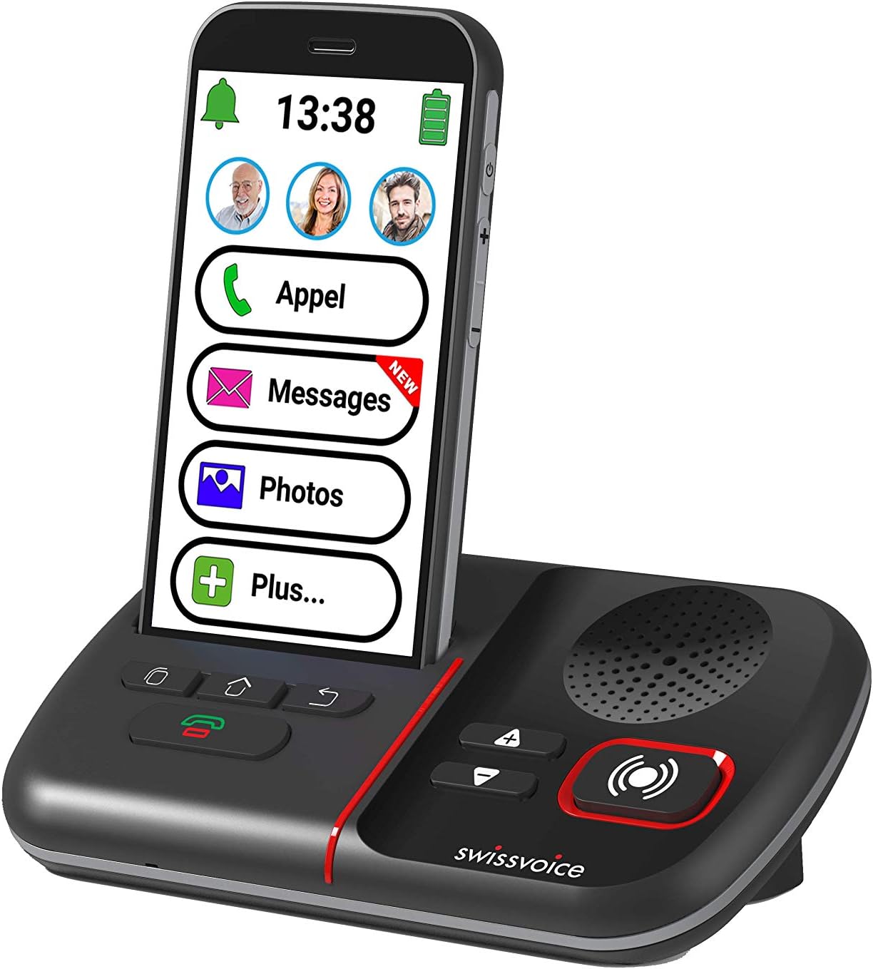 Swissvoice C50s Smartphone with charging base station - Black : Amazon ...