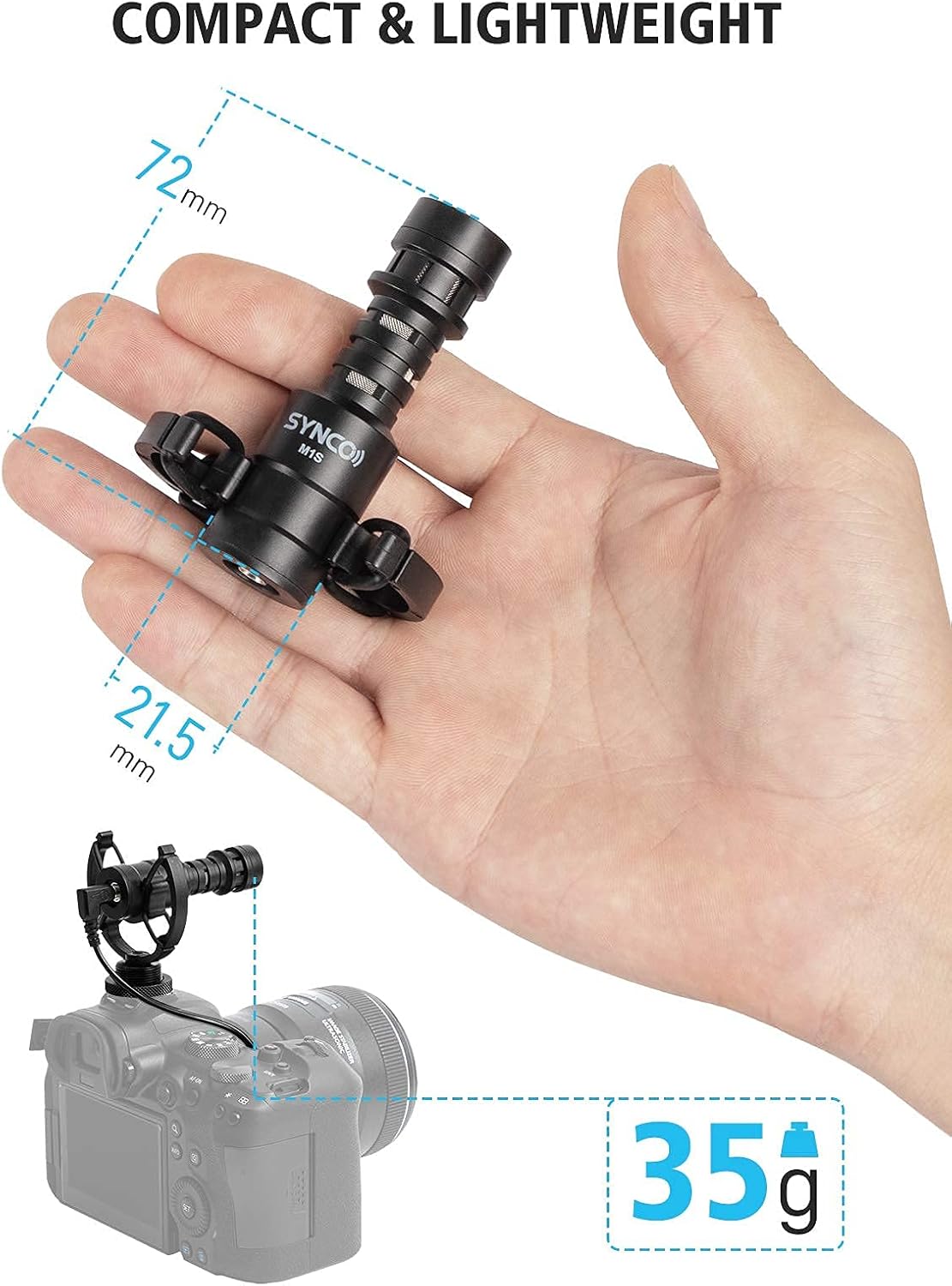 On-Camera-Shotgun-Video-Microphone, SYNCO Mic-M1S Cardioid Condenser ...