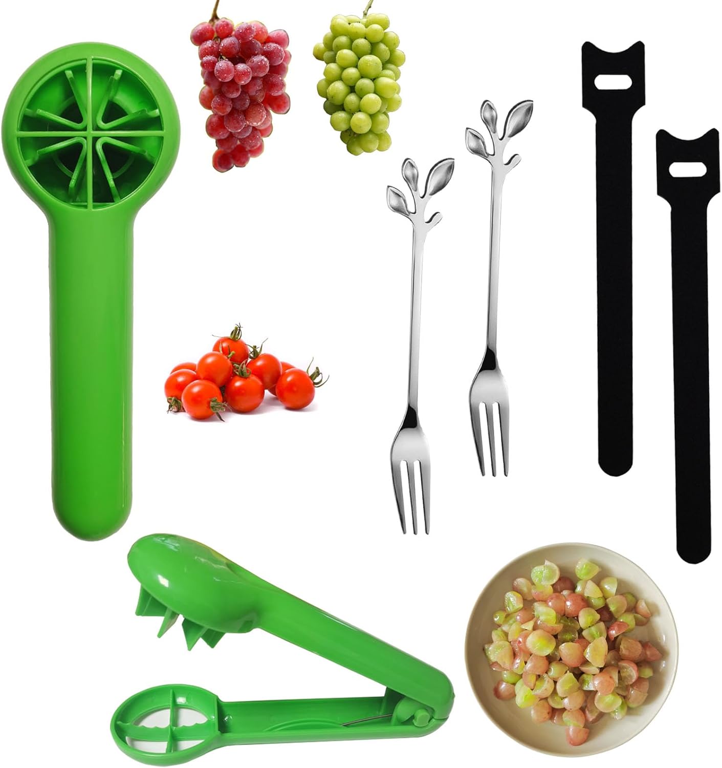 Amazon.com: 6 Pack, 2 Pcs grape cutter, 2 Pcs leaf forks, 2 Pcs cable ...