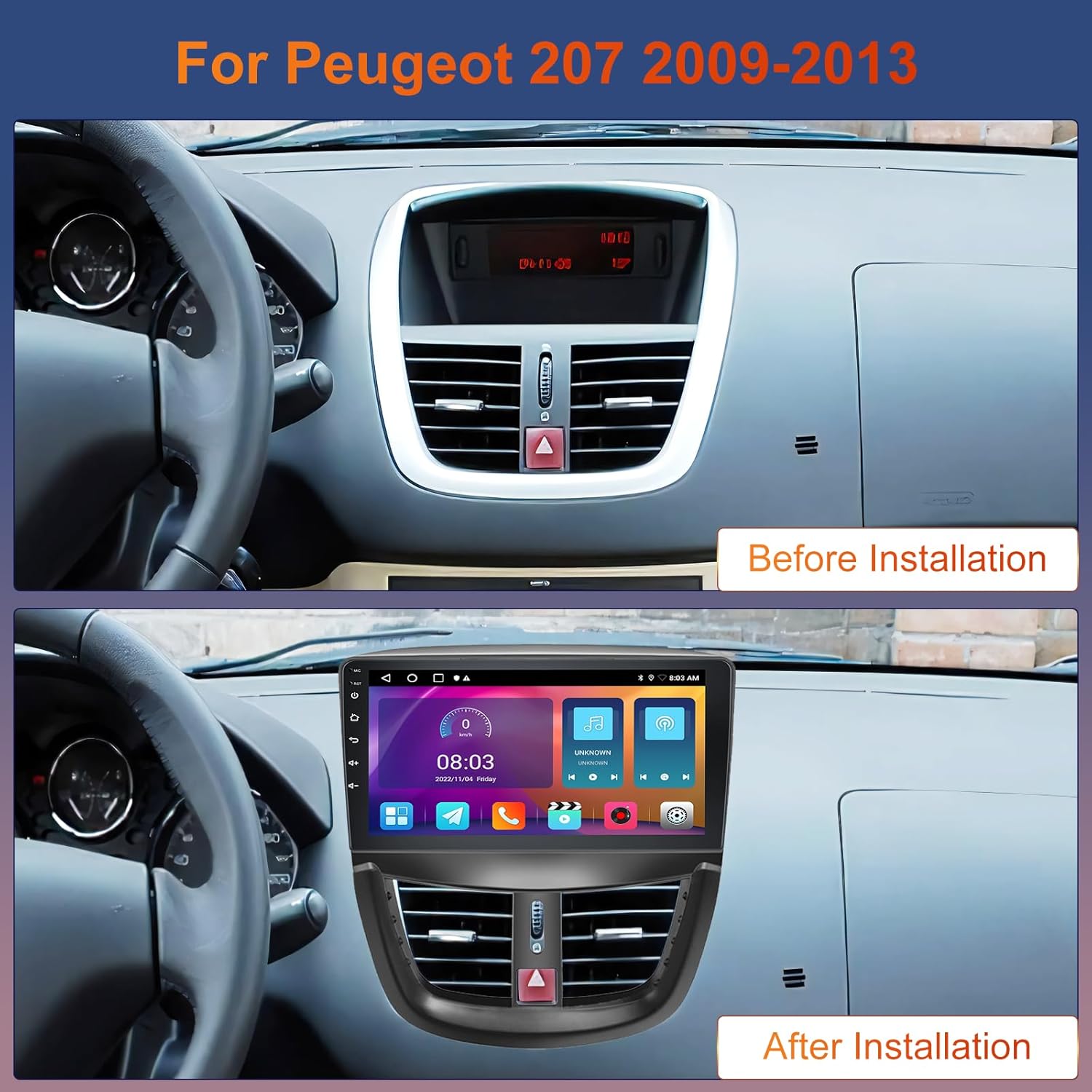 Hodozzy Android Car Stereo User Manual for Peugeot 207 207CC (2006-2015)