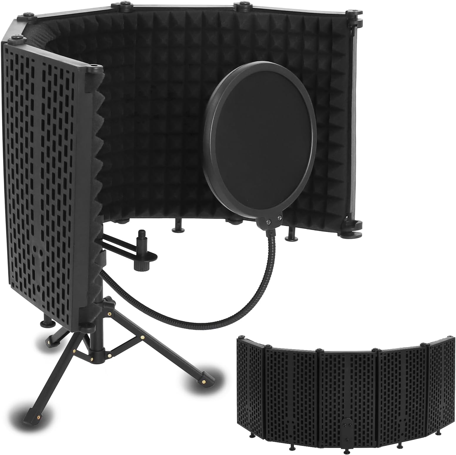 Amazon.com: Microphone Isolation Shield with Mic Stand and Pop Filter ...