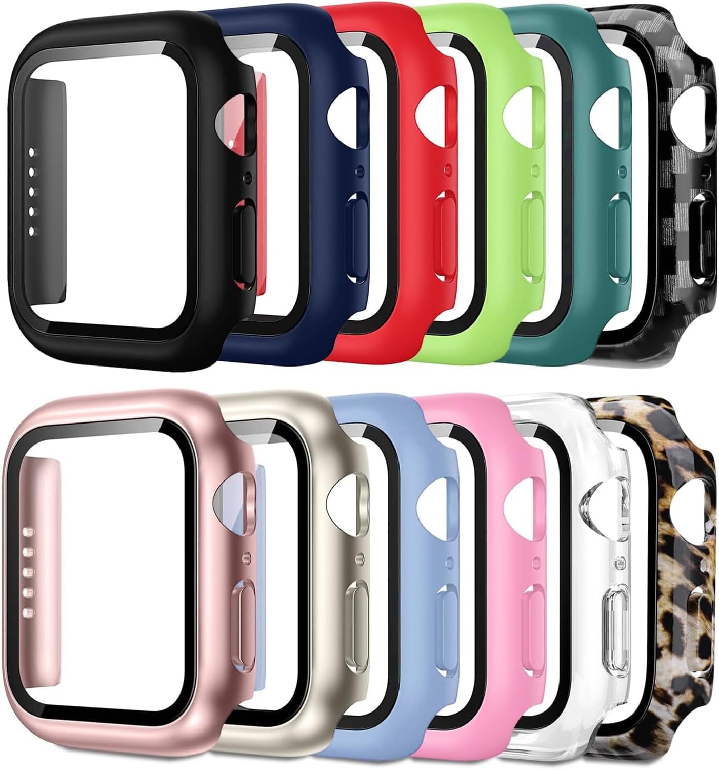 Amazon.com: Pocoukate 12 Pack Case 44mm with Tempered Glass Screen ...