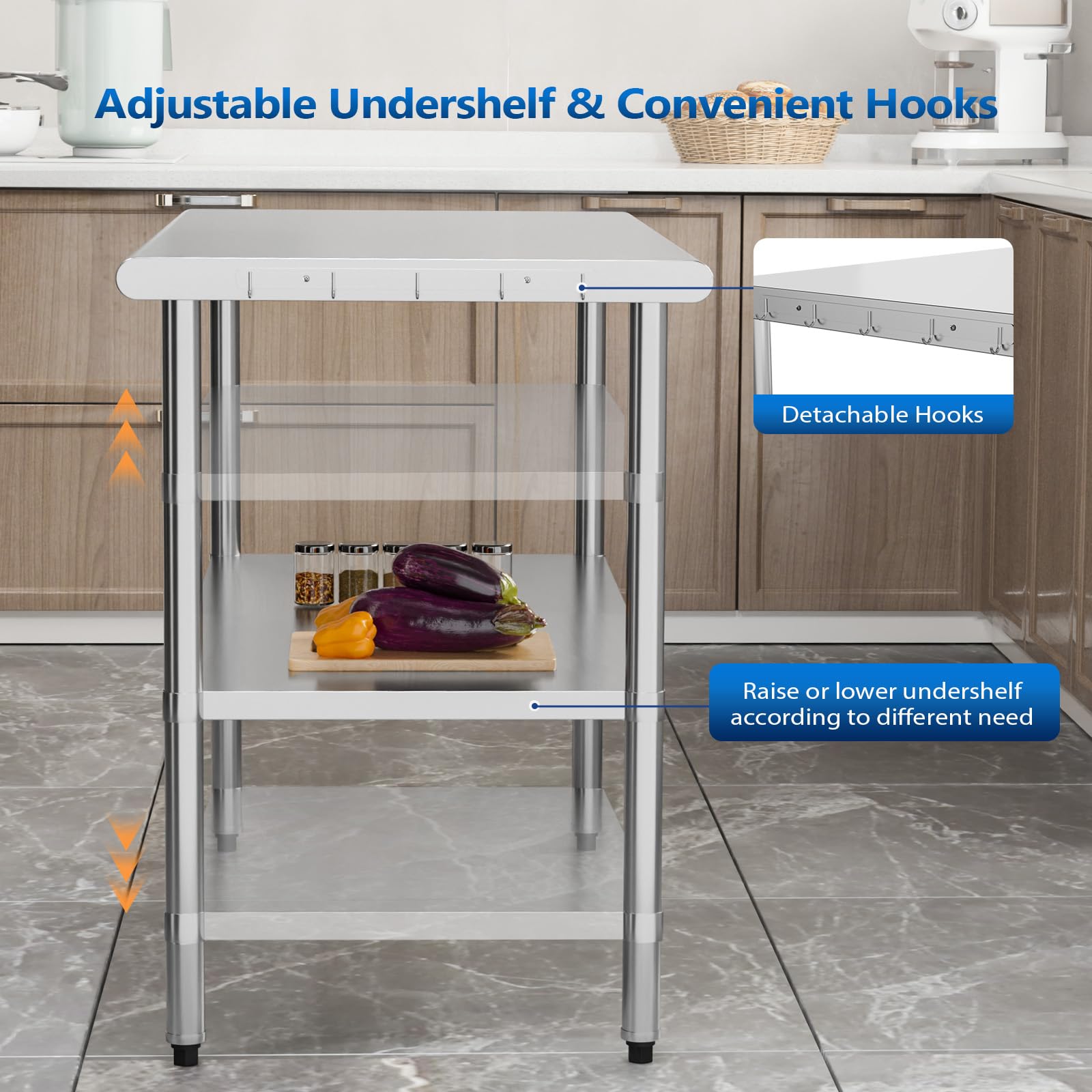 Snapklik.com : ROVSUN 48 X 24 Stainless Steel Table For Prep & Work ...