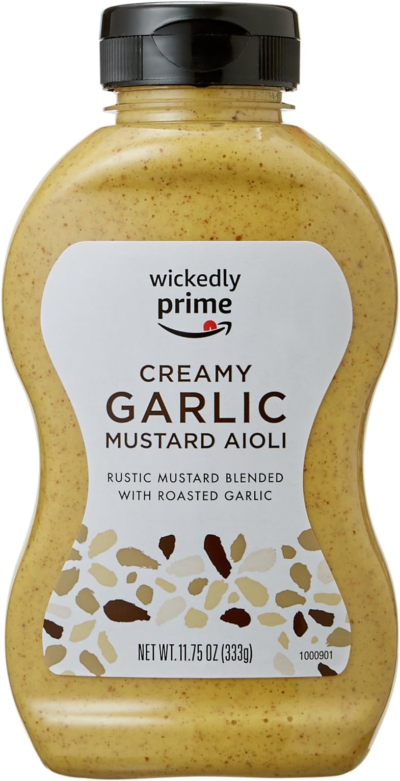 Amazon.com : Amazon Brand - Wickedly Prime Mustard, Creamy Garlic Aioli ...