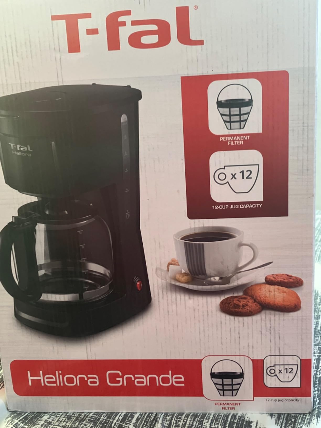 T-fal Cafetera de Filtro Permanente Heliora Grande, con Sistema ...