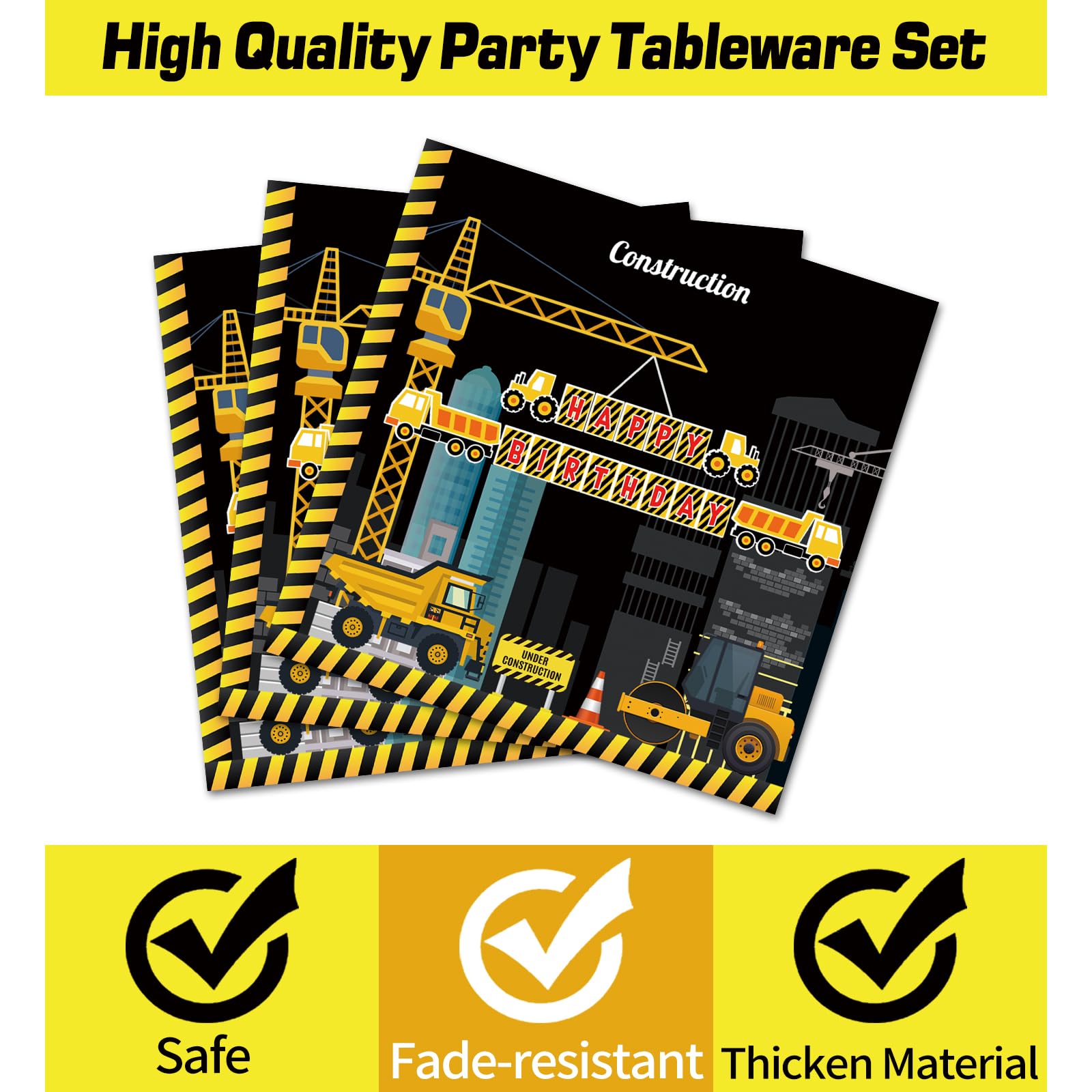 Construction 2nd Birthday Party Supplies Dump Truck Construction Theme ...