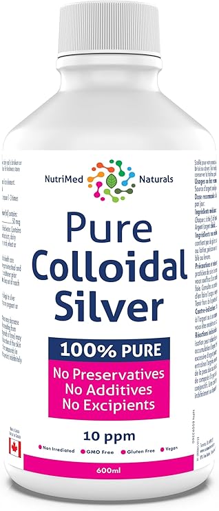 Nutrimed Naturals - Pure Colloidal Silver 10ppm, 600ml Liquid 120 ...