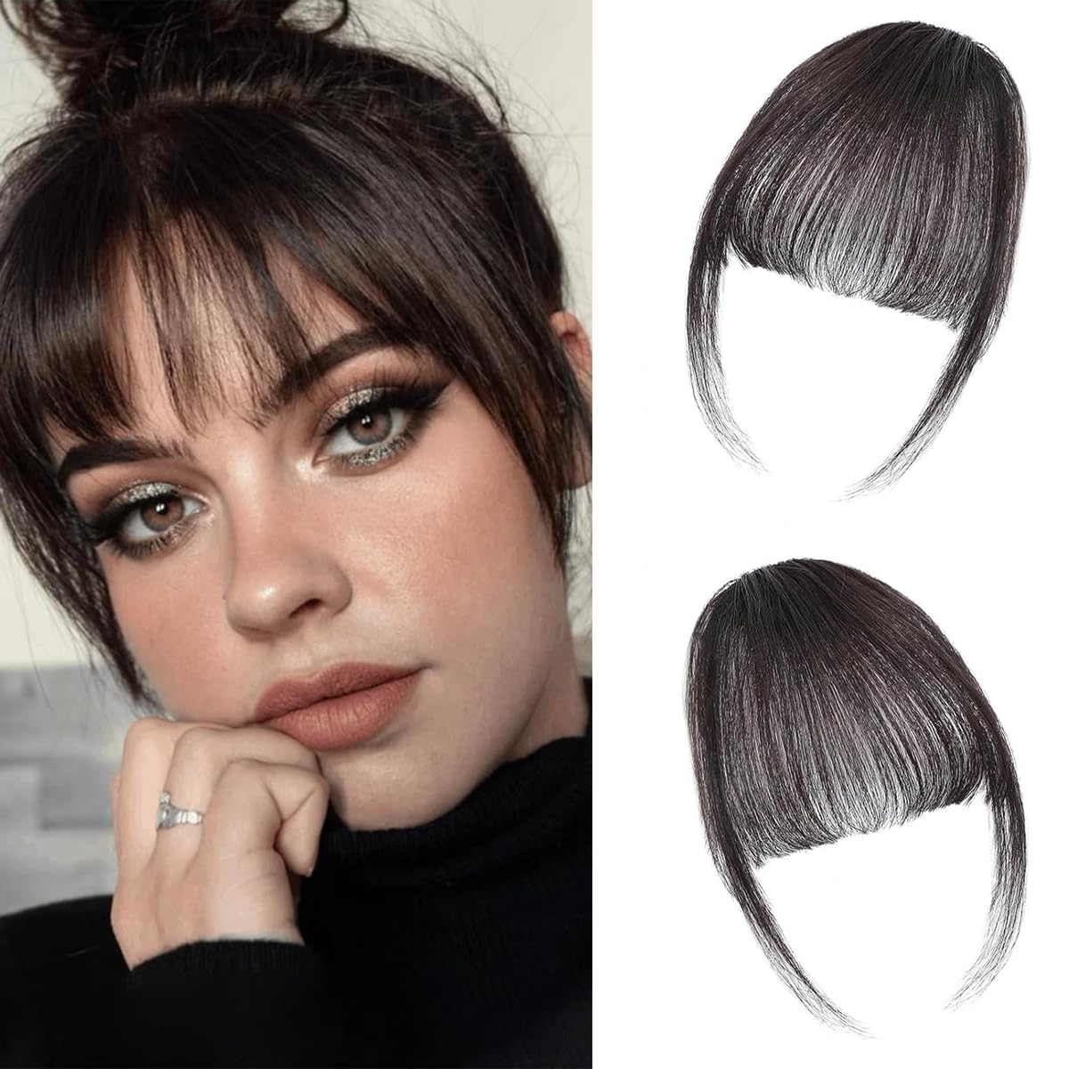 Amazon.com : Amaattee Clip in Bangs Hair Fringe Bangs Remy 100% Human ...