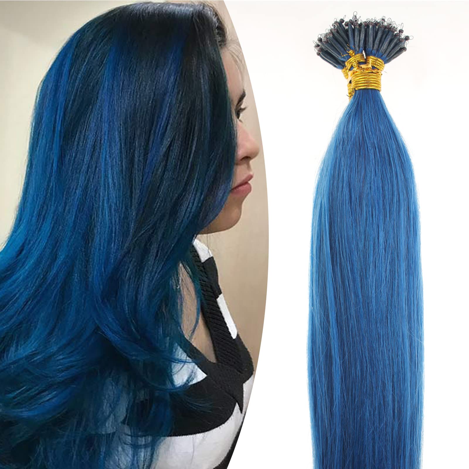 Blonde Hair Dark Blue Tips