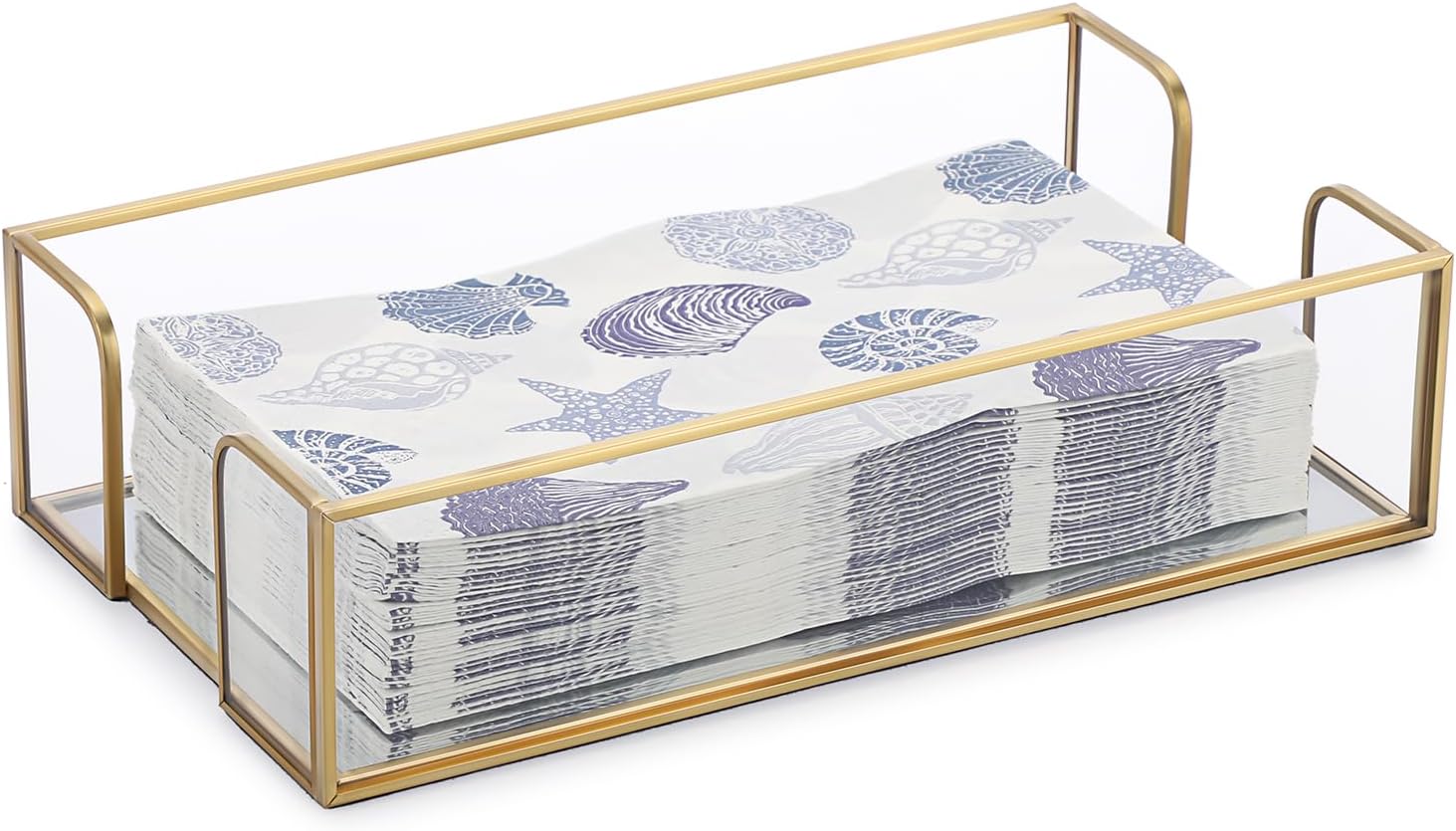 BTSKY Gold Glass Napkin Holder - Rectangle Dinner Napkins, Guest Towel ...