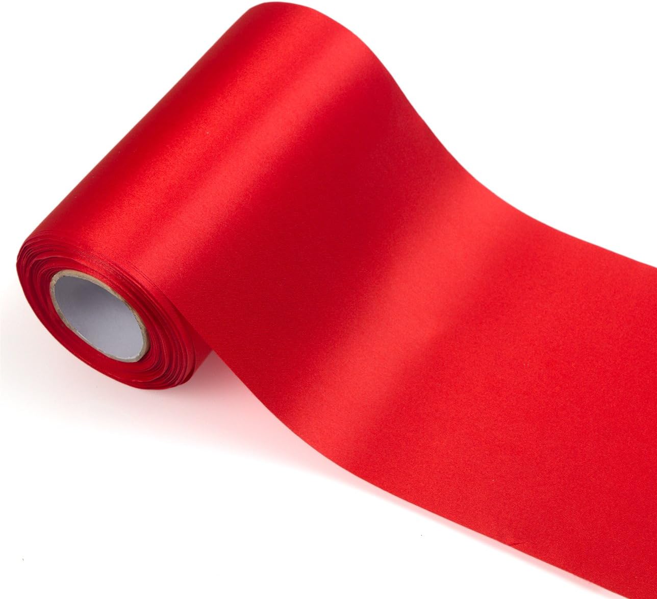Amazon.com: ADVcer 4 inch Wide Red Satin Ribbon Roll - 24.1 Yard Long ...