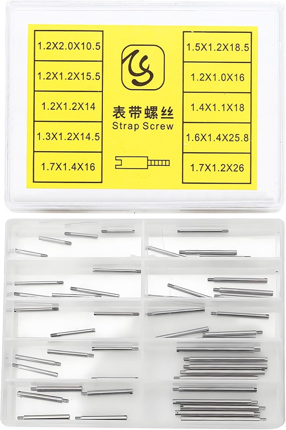 Raheem Watch Strap Pins Screw 50pcs - Watch Strap Repair Kit, 10 Sizes ...