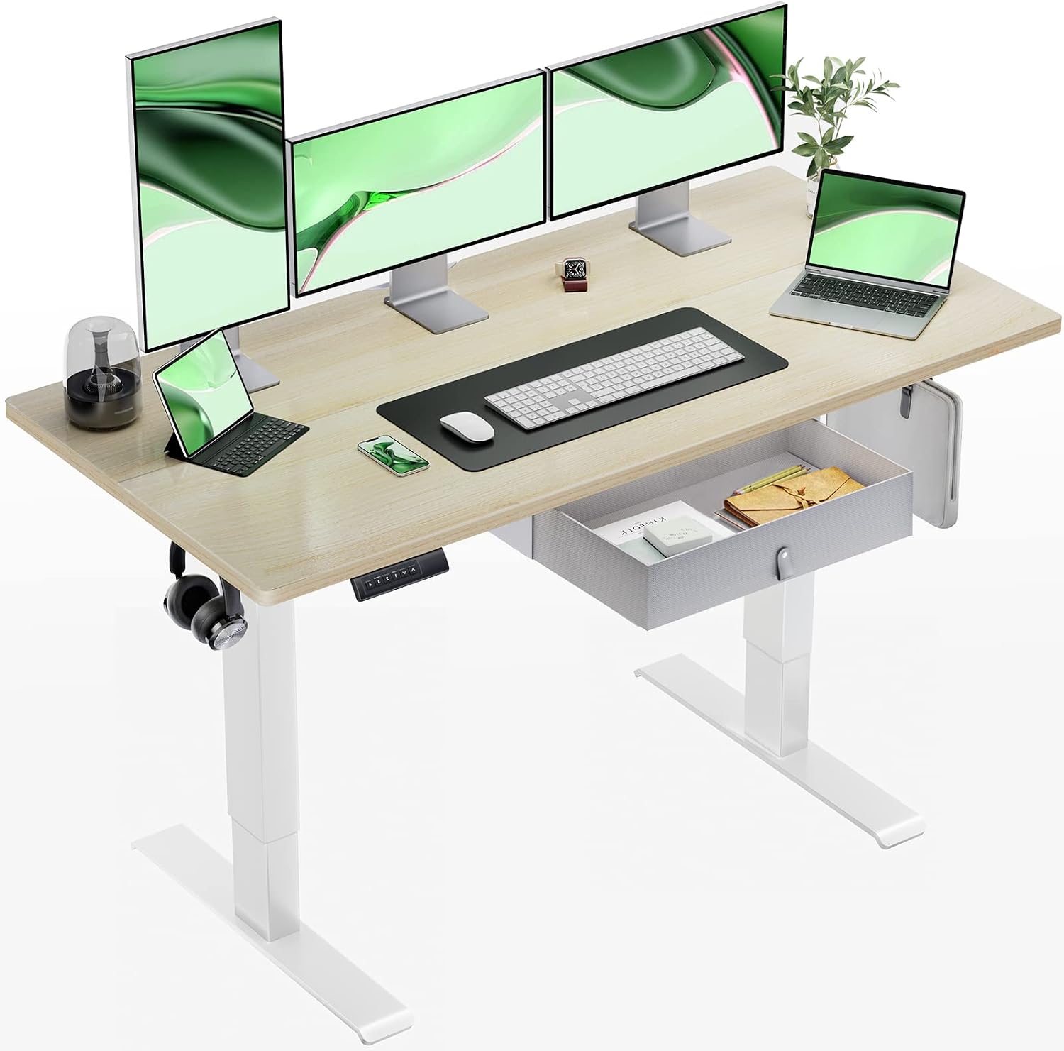Amazon.com: Marsail Standing Desk with Drawer, 55x24 Inch Adjustable ...