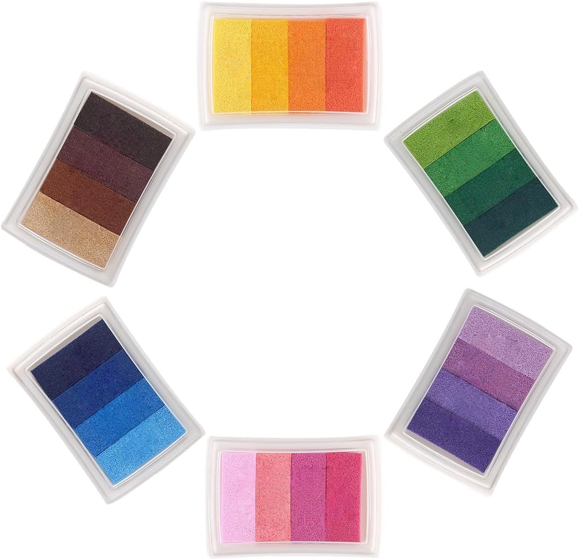 Amazon.com: YPSelected Pack of 6 Multi Colored Rainbow Color Ink Pads ...
