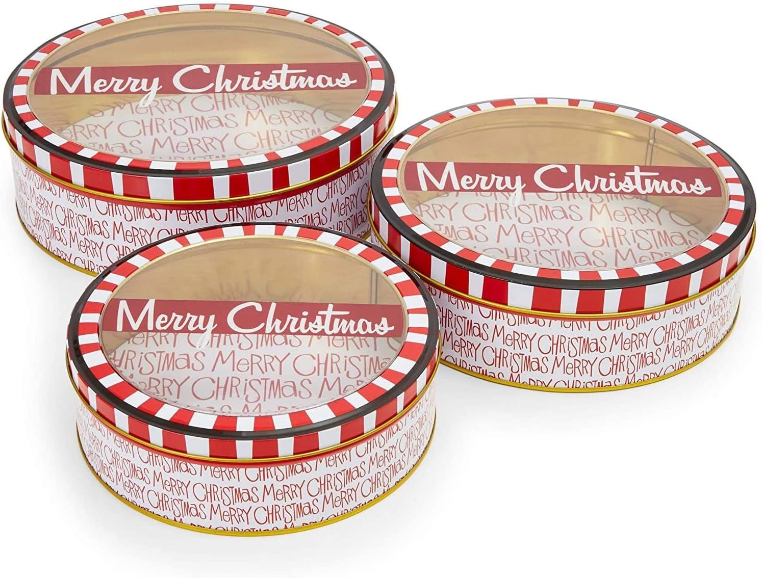 Amazon.com: Landhoow 6 Pieces Christmas Cookie Tins with Lids Metal ...