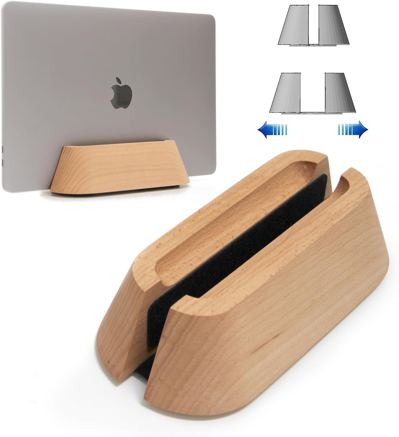 Amazon.com: HHMKK Wood Laptop Stand Adjustable for Desk, Vertical ...