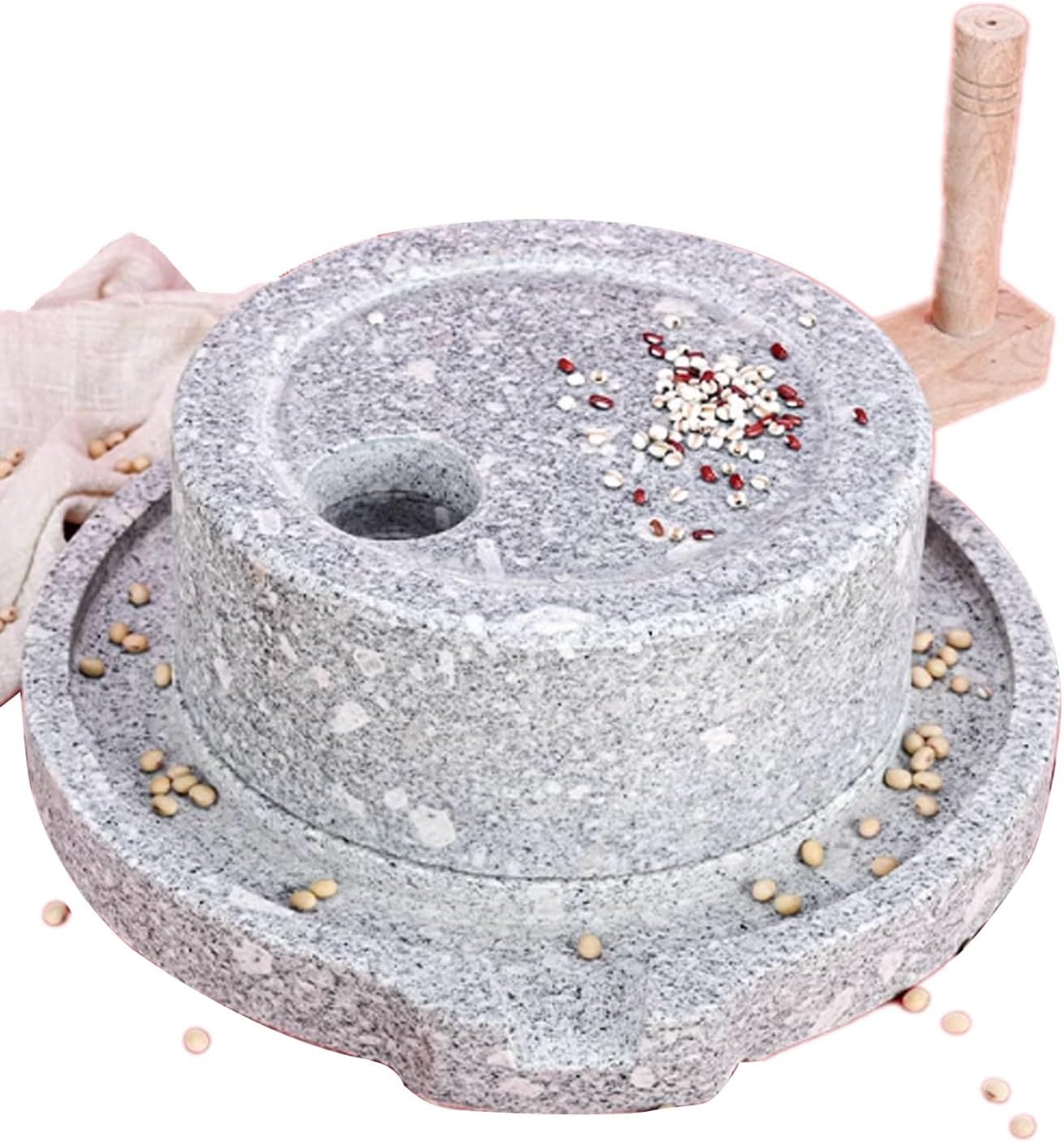 Amazon.com: Small stone mill, old-fashioned green stone mill,Manual dry ...