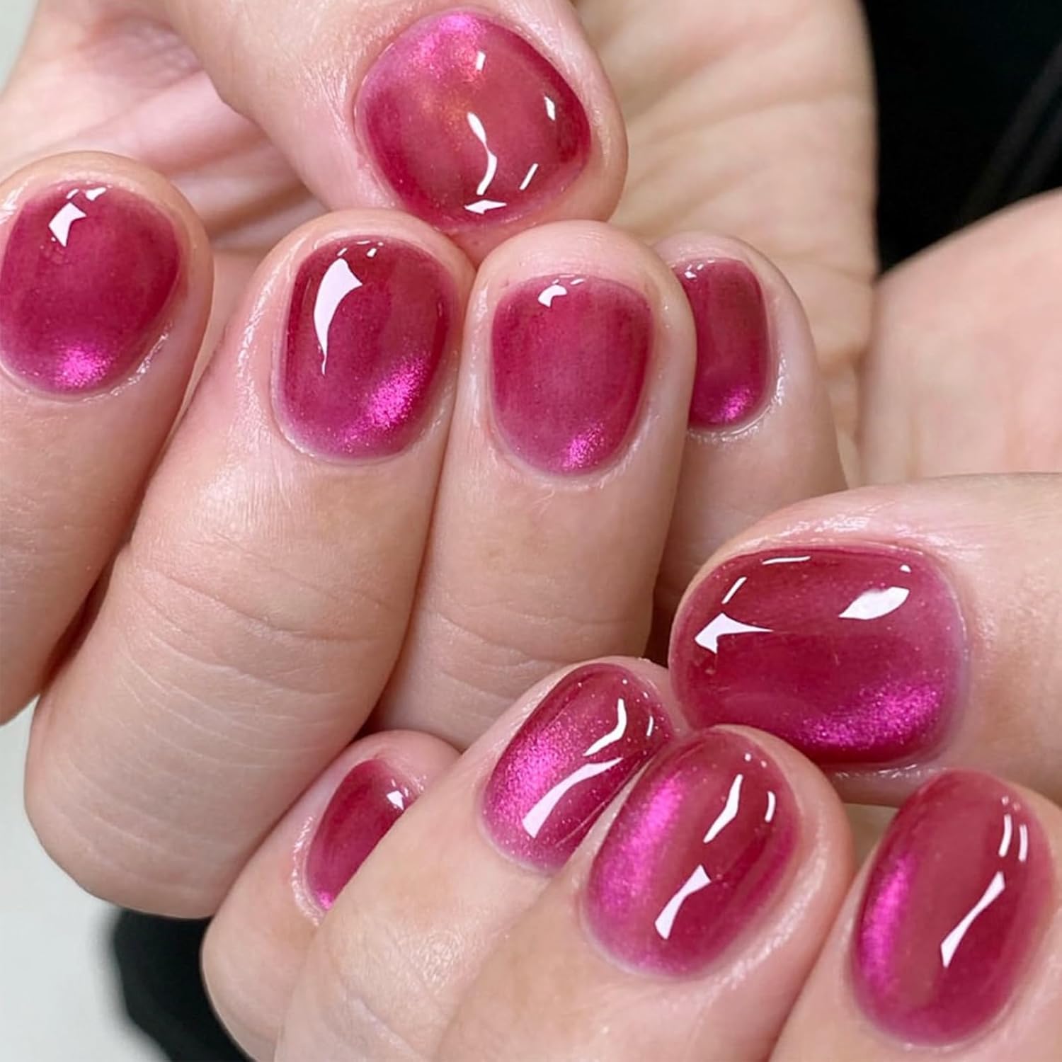 Amazon.com: Extra Short Square Press On Nails Cherry Rose Red Fake ...