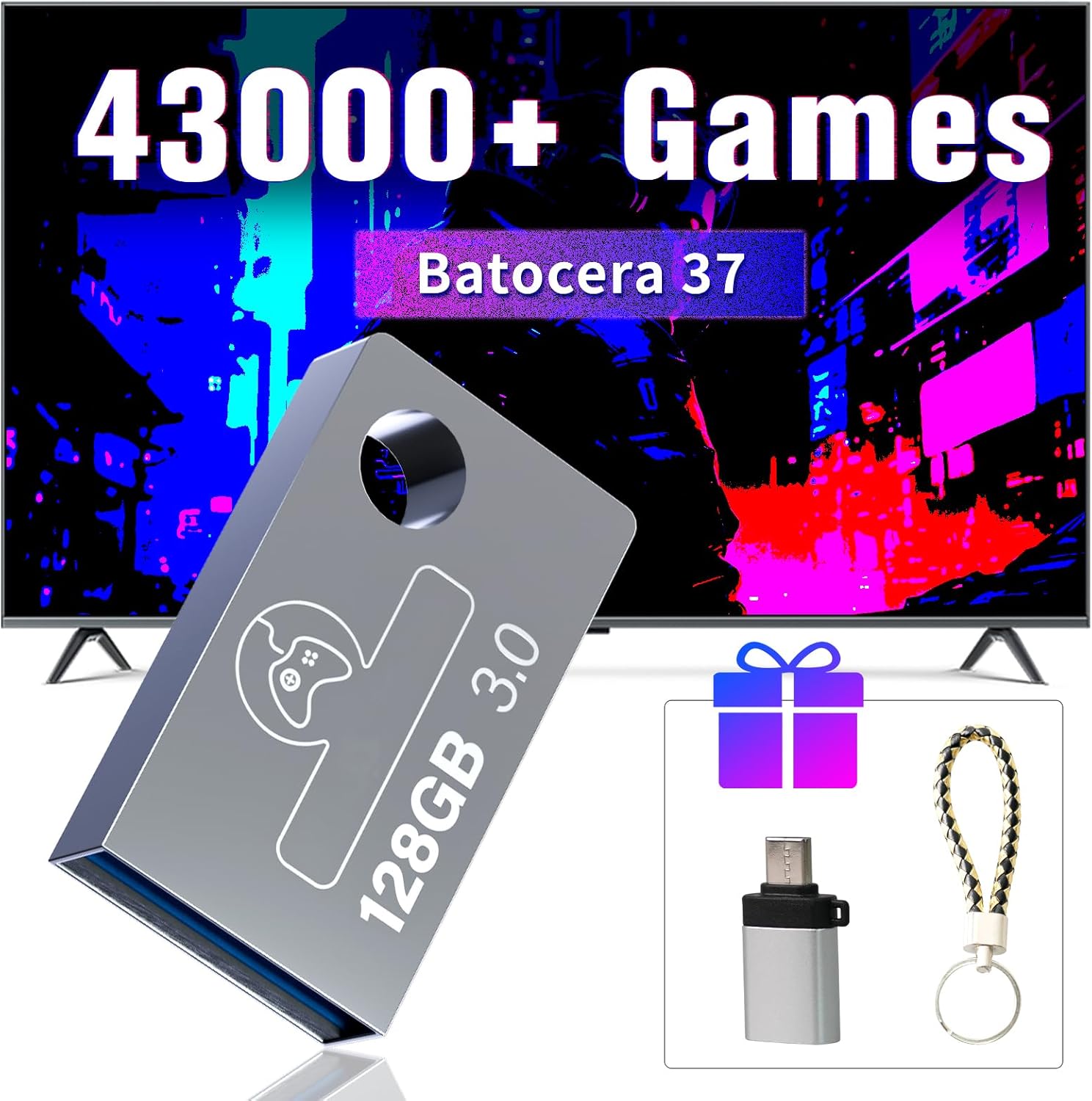 Amazon.com: Generic Hyper Base Mini 128GB Retro Game Console USB Drive ...