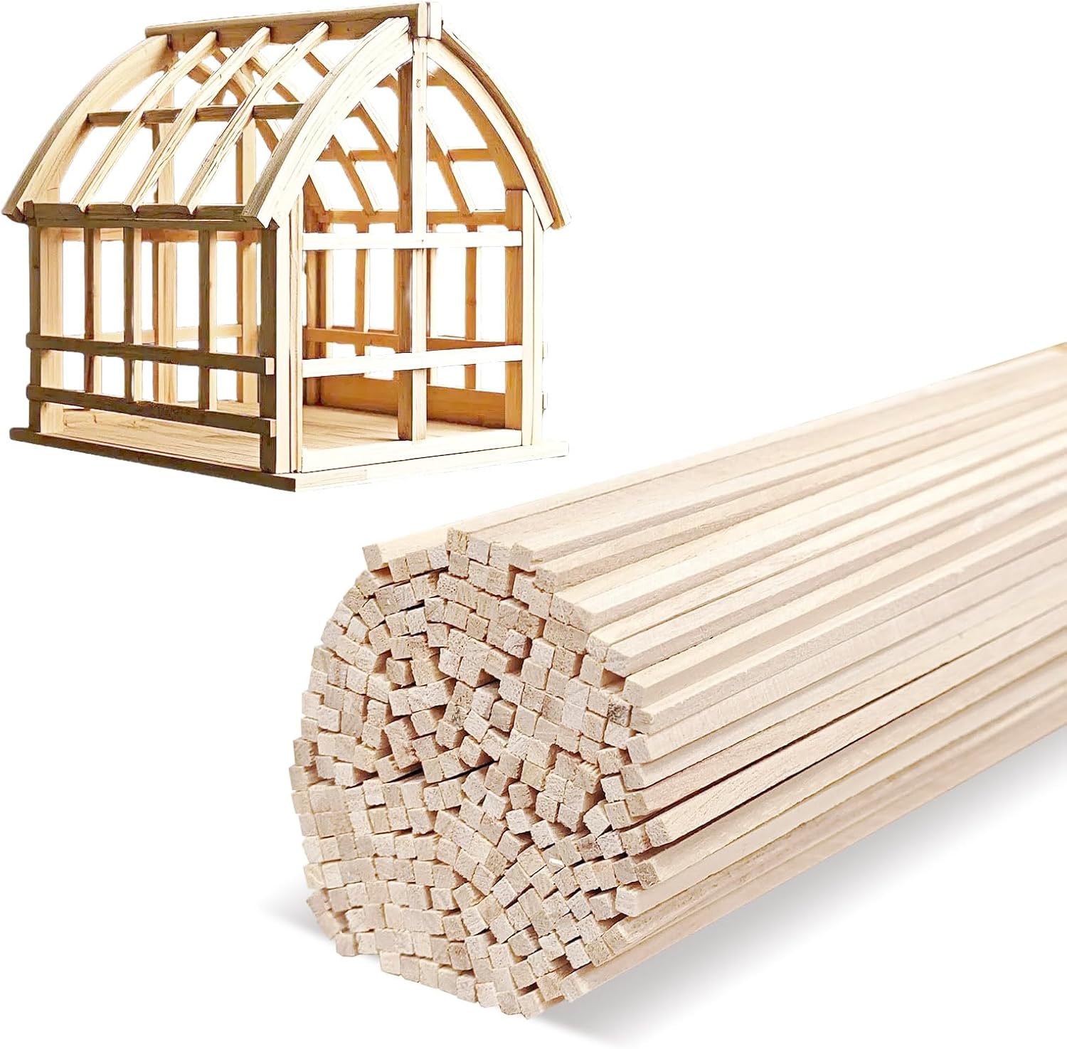 Amazon.com: 150 Pcs Balsa Wood Sticks 1/8 x 1/8 x 12 Inch balsa Wood ...