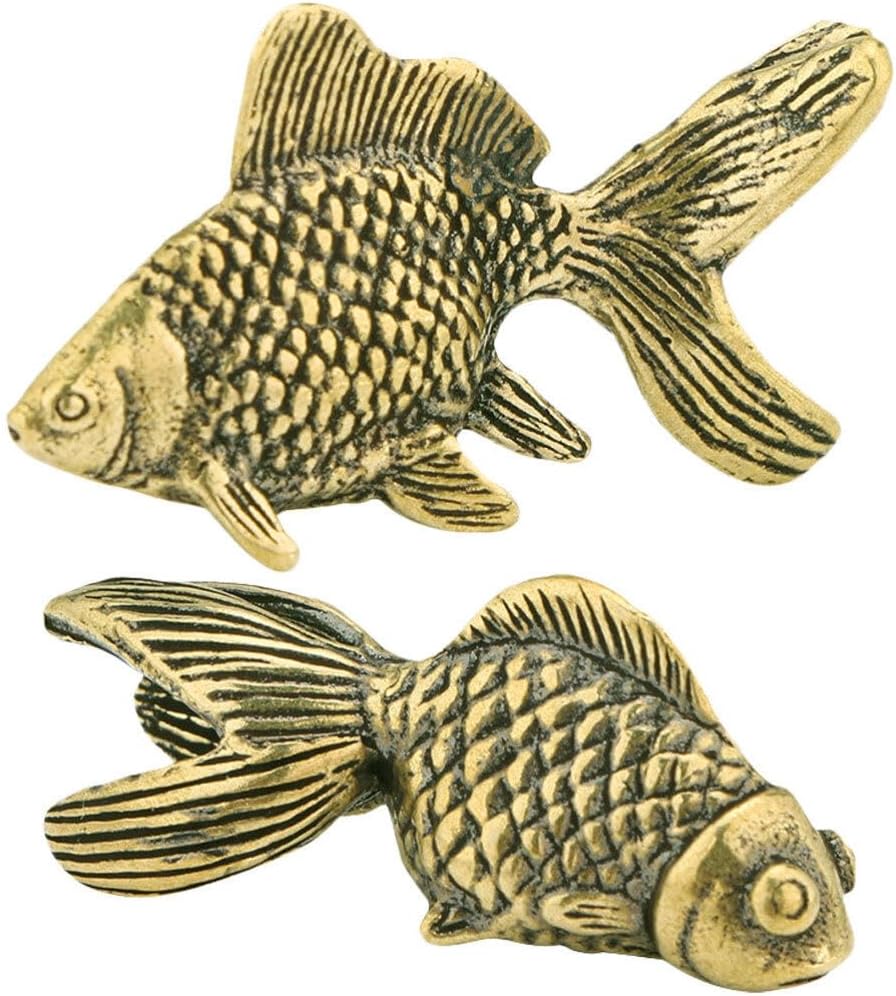 Amazon.com: Fish Figurines Miniature Fish Figures: 2PCS Desktop Statue ...