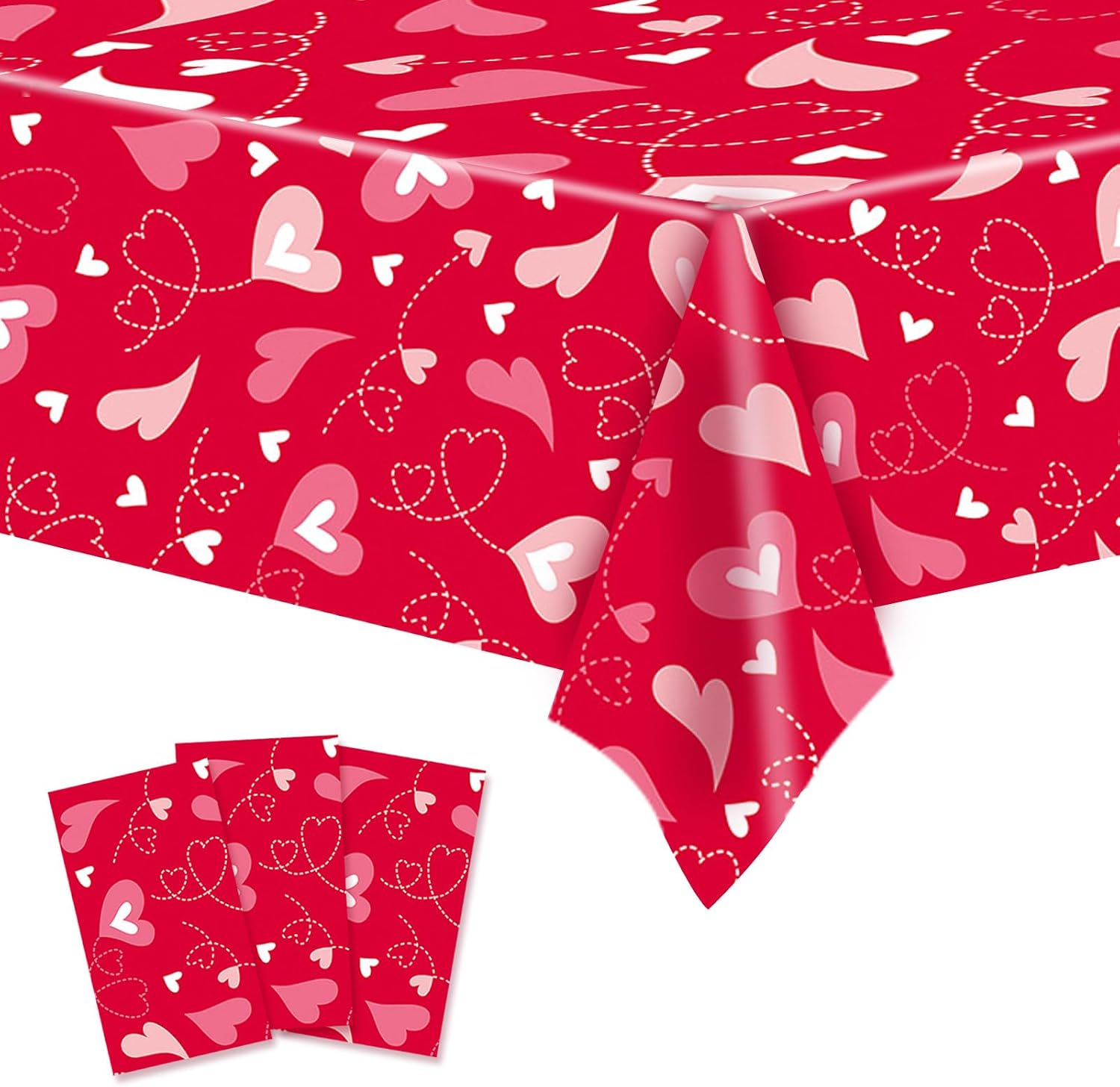 Amazon.com: CIEOVO 3 Pieces Valentine's Day Tablecloths, Disposable ...