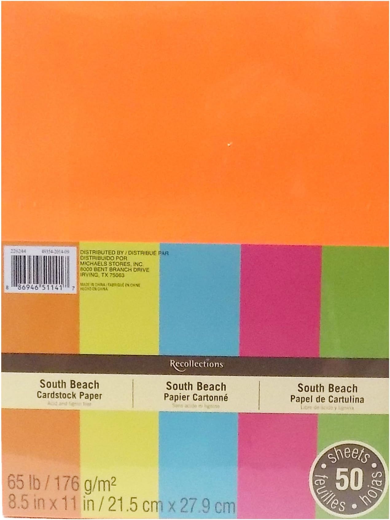 Amazon.com : Recollections Cardstock Paper - Neon - South Beach ...