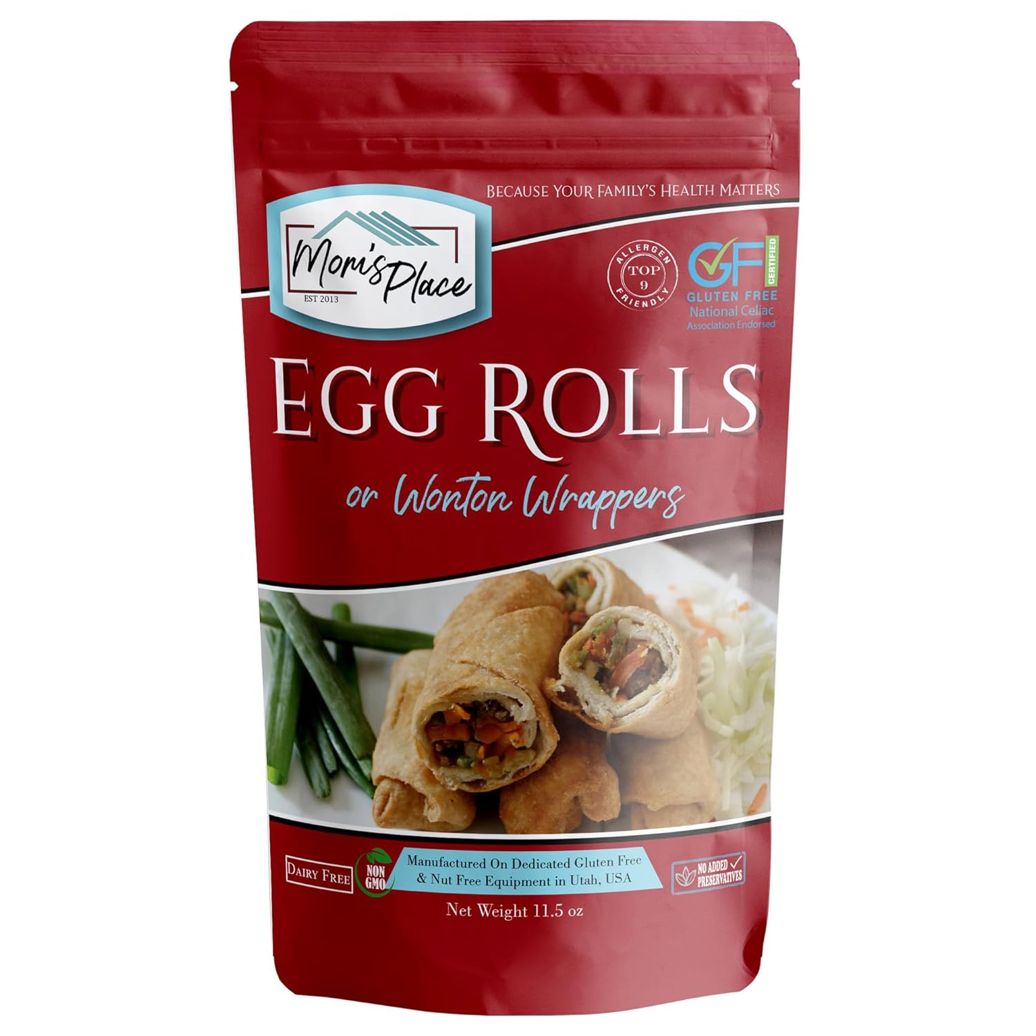 Amazon.com : Mom’s Place Gluten Free Egg Rolls or Wonton Wraps Mix ...