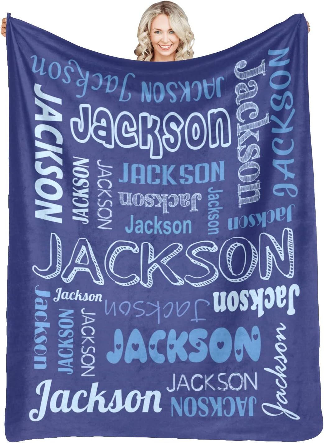 Amazon.com: Personalized Name Blankets for Baby Boy Girl Custom Super ...