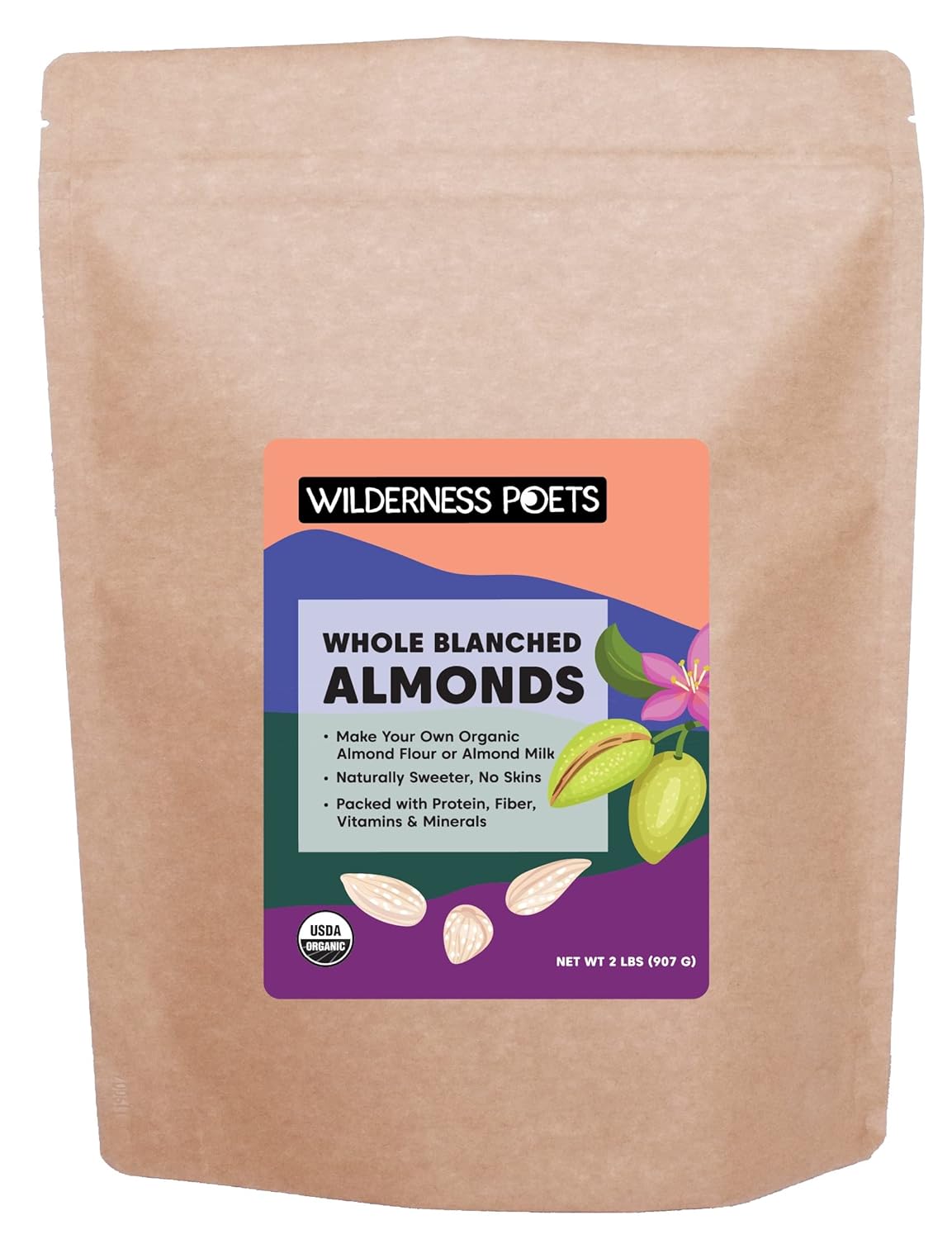 Amazon.com: Wilderness Poets, Organic Blanched Almonds - Whole ...