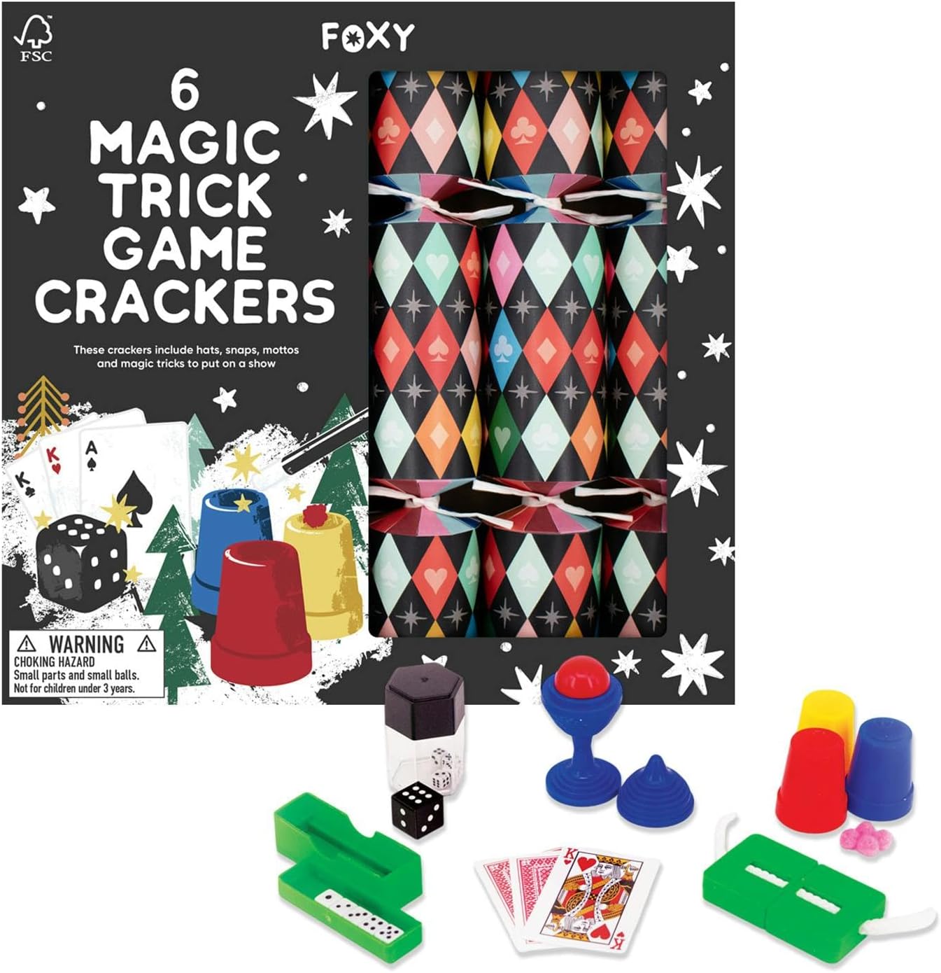 Celebration Crackers – 6 x 12-Inch Foxy Magic Trick Fun Christmas ...