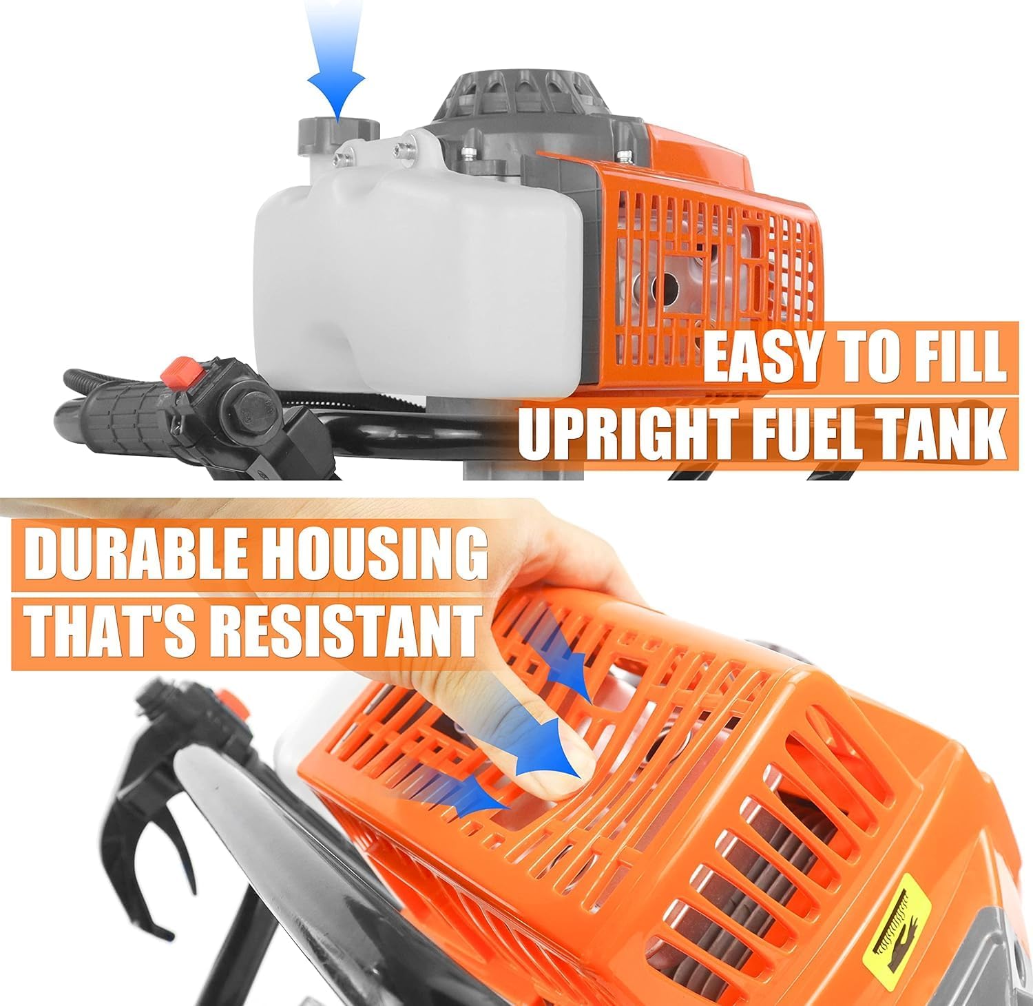 NEOTEC 72CC 2-Stroke Gas Powered Earth Auger Post Hole Digger Ice Auger ...