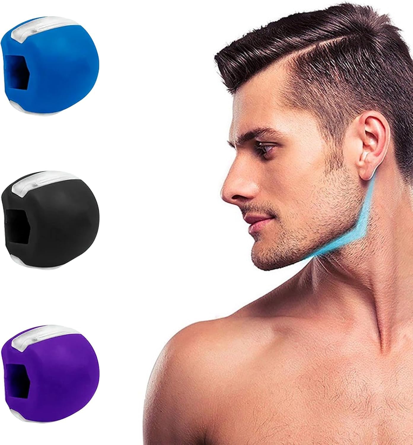 3Pcs Jaw Exerciser,Jawline Exerciser Chew,Jaw Trainer for Jawline ...