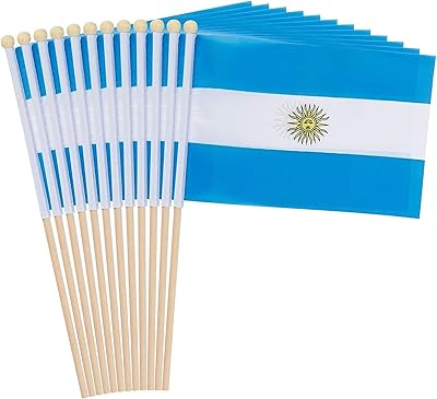 Amazon.com : Anley White Mini Flag 12 Pack - Hand Held Small Miniature ...